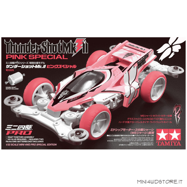 Tamiya 95465 - Mini 4WD Pro Thunder Shot Mk.II Pink Special con Telaio MS