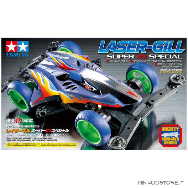 Tamiya 95468 - Mini 4WD Laser Gill Special con Telaio Super XX - Altre ...